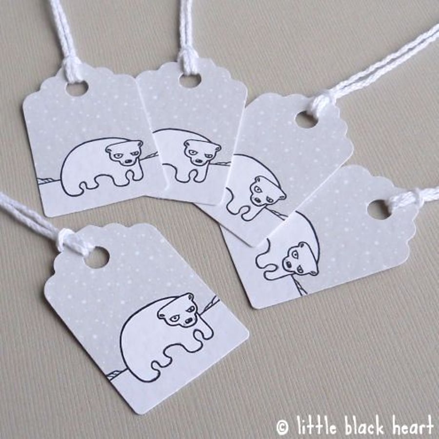 polar bear christmas gift tags - Folksy