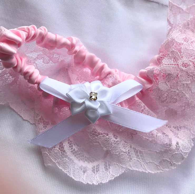 JULIETE Pink Lace Wedding Garter - Folksy