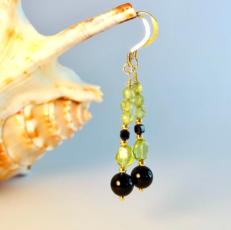 Peridot & Spinel Earrings - August Birthday... - Folksy