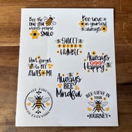 FREE DELIVERY Sheet of 8 Motivational, Bee Them... - Folksy