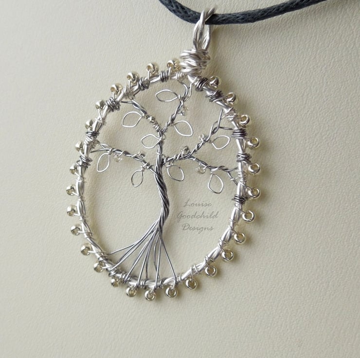 Silver on the Tree tree of life pendant necklac... - Folksy