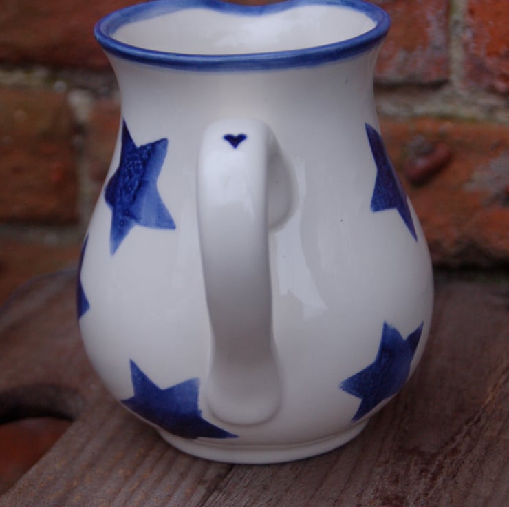 blue star half litre jug - Folksy