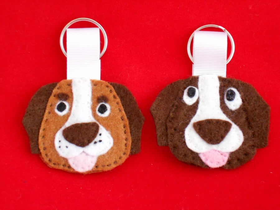 DOG Keyring Handmade - CUTE - DOG - BROWN - Folksy
