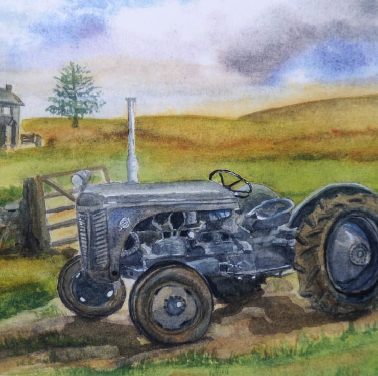 Pack of four tractor greetings cards, blank A5 ... - Folksy