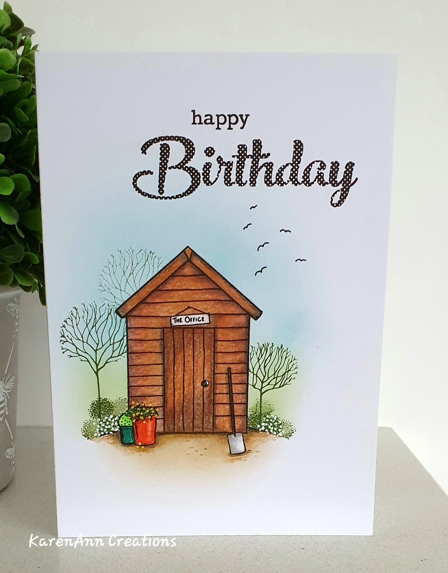 Male birthday card the garden shed can be perso... - Folksy