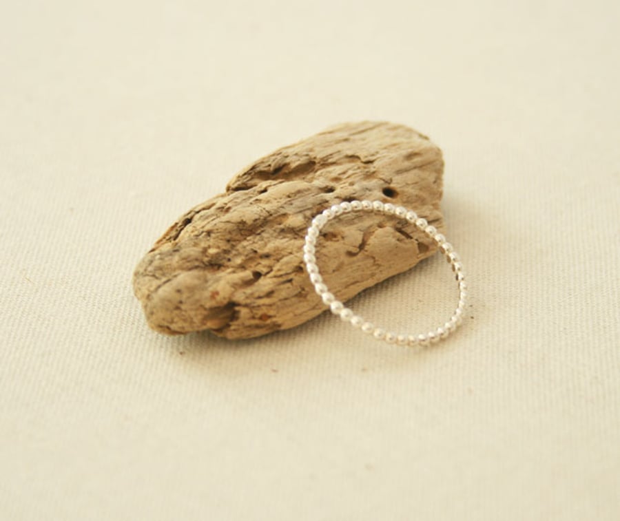 Sterling Silver Delicate Bobble Ring - Folksy
