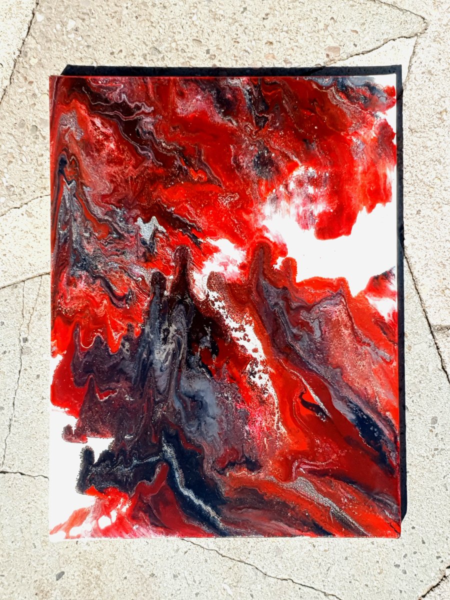 Acrylic pouring red - Folksy
