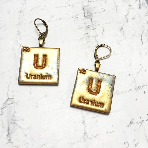 SALE - Chemical Element Uranium scrabble tile w... - Folksy