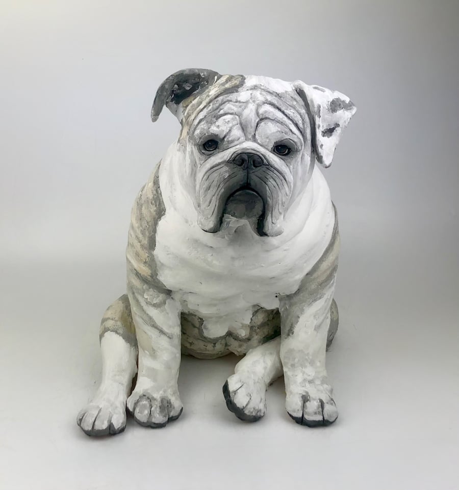Custom English Bulldog Urn: Hand-sculpted and H... - Folksy