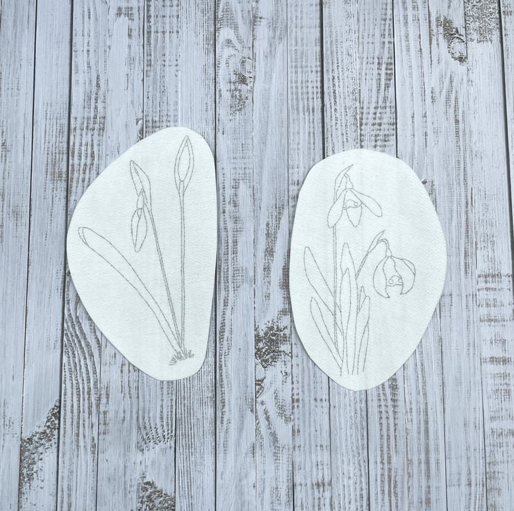 Snowdrop embroidery designs. Hand drawn stick a... - Folksy
