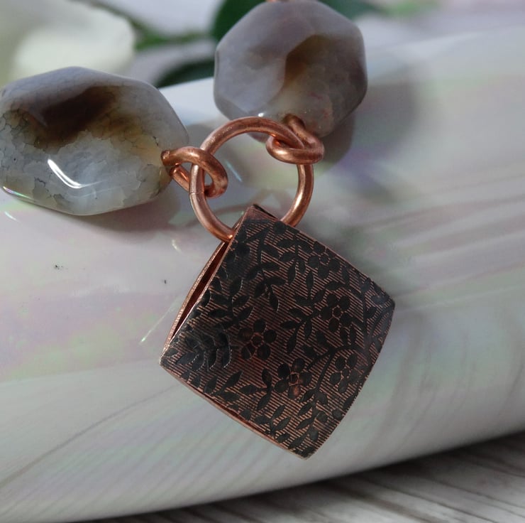 Crackled agate chunky necklace - Folksy