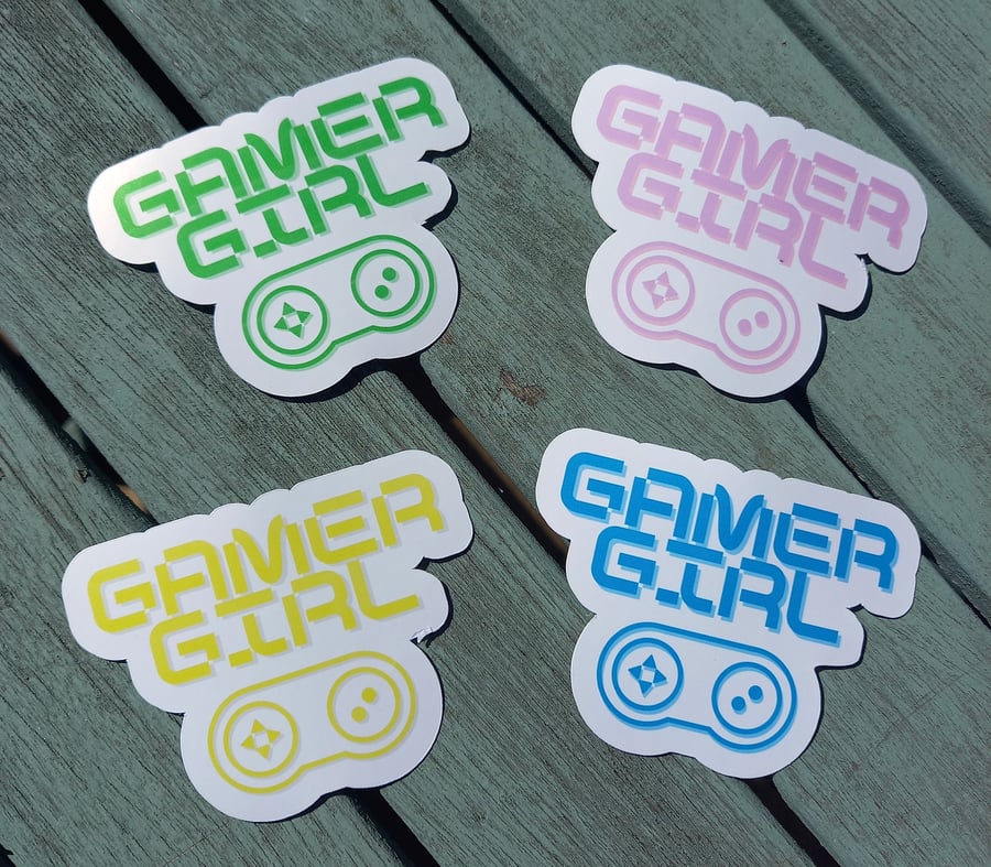Gamer Girl Sticker - Folksy