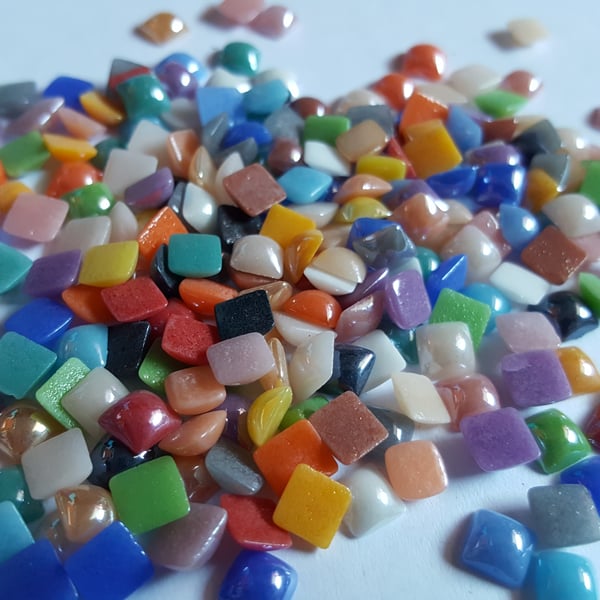 50 x Porcelain Flatback Cabochons - Pearlized -... - Folksy