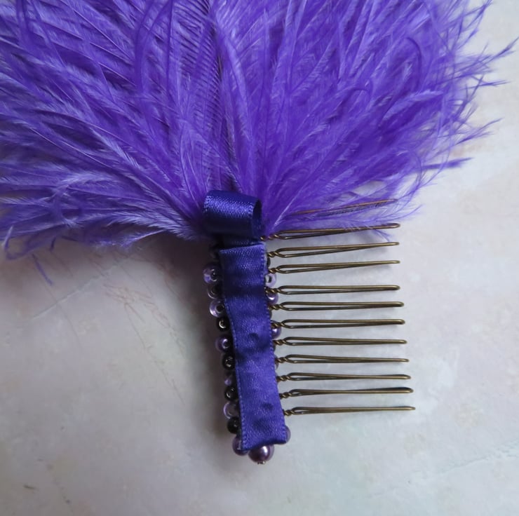 Ultraviolet Purple Ostrich Feather & Crysta... - Folksy