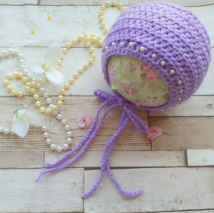 Newborn baby hat, pea bonnet, white. Baby photo... - Folksy