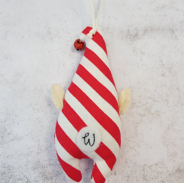 Christmas Candy Cane Elf Hanging Decorations - Folksy