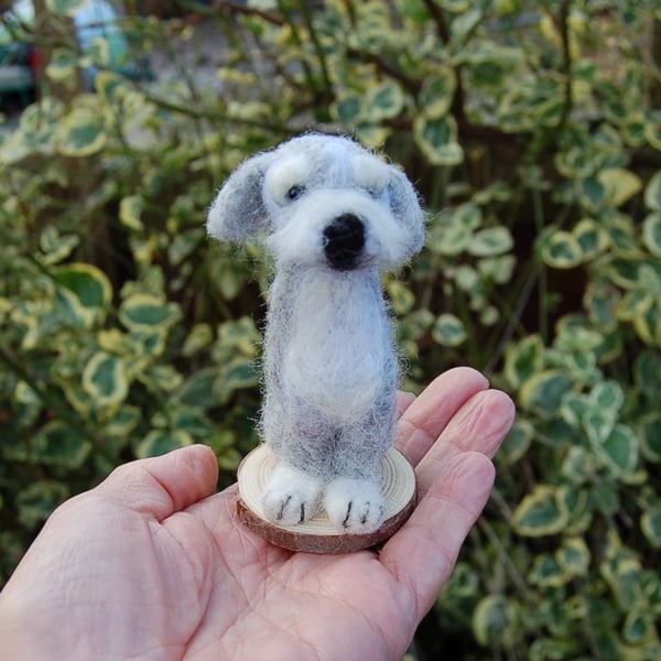 Needle felt wool Terrier Dog 4 ins tall, wool d... - Folksy