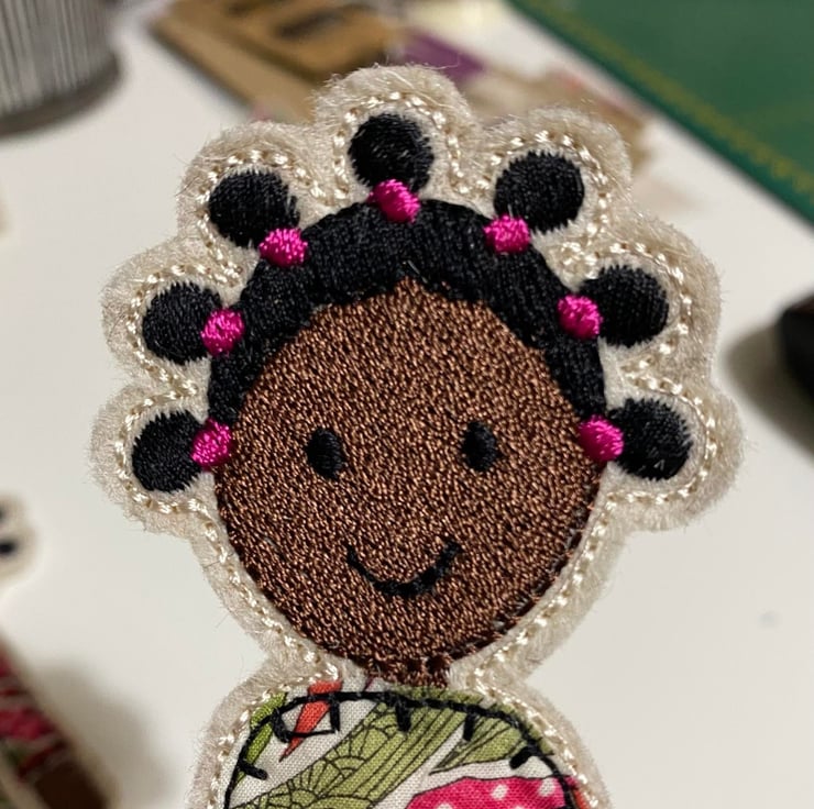 Dolly Bookmark, Textile Bookmark, Embroidered B... - Folksy