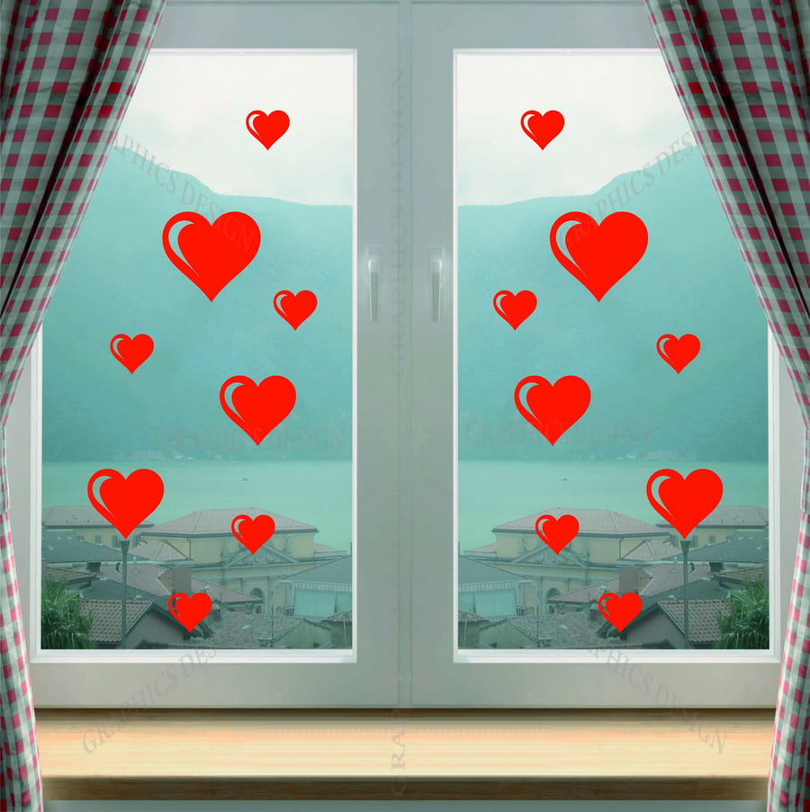 Hearts Window Shop Kitchen Love Art Decorative ... - Folksy