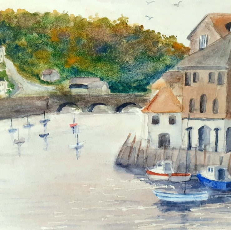 Looe, Cornwall original painting watercolour an... - Folksy