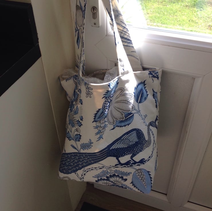 Tote blue bird bag - Folksy