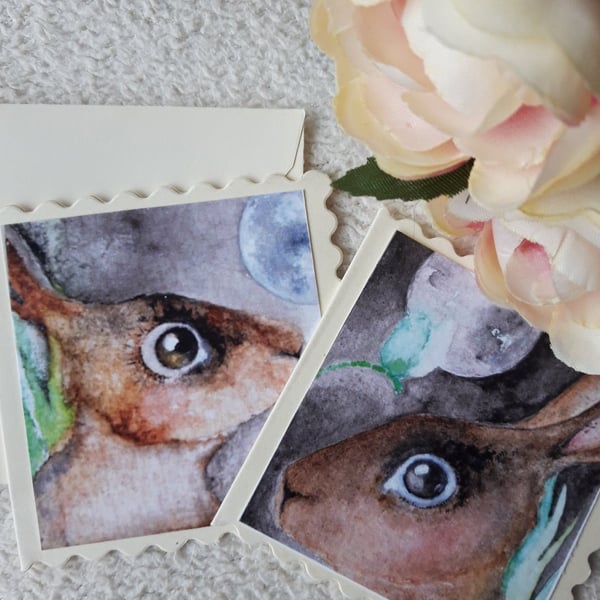 Pack of 4 Notecards Prints from my Original Wa... - Folksy