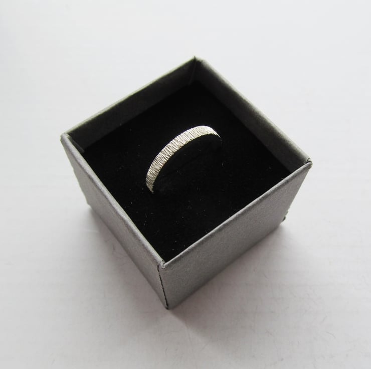 Textured Silver Ripple Ring - Folksy