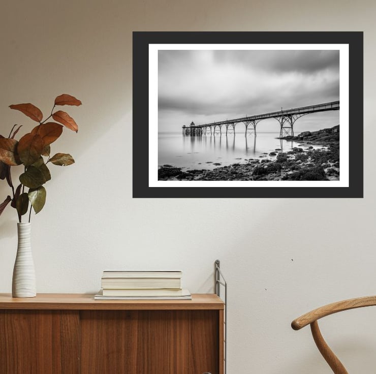 Clevedon Pier, Somerset - minimalist print of b... - Folksy