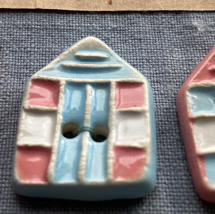 Handmade Ceramic Beach House Buttons set of 4 - Folksy