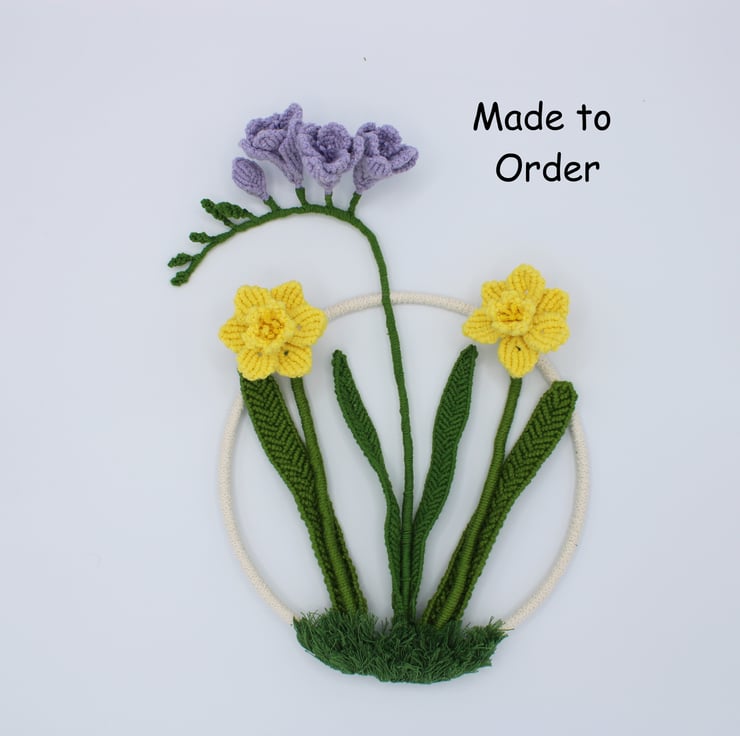 Macrame flower wall art - Folksy