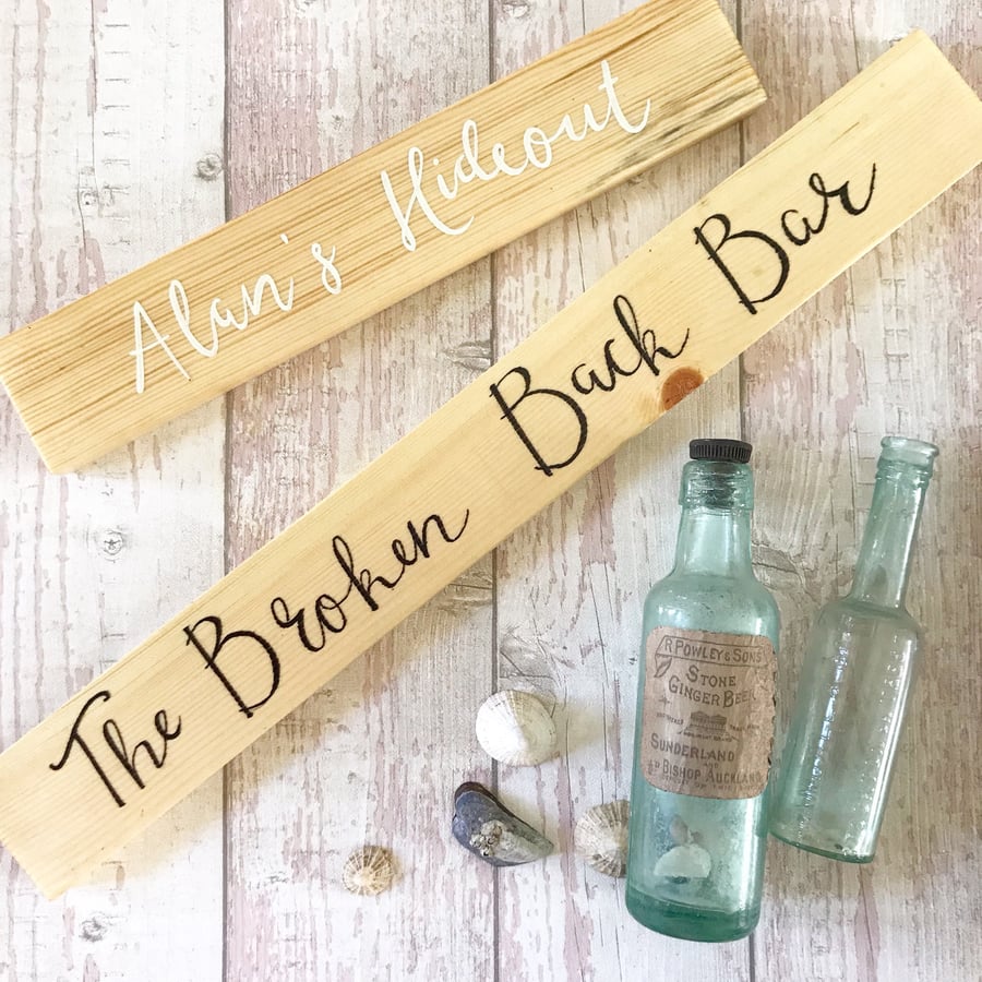 Rustic hand painted personalised sign - Folksy