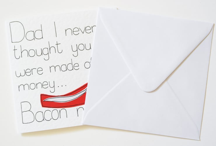 Greeting card for Dad, Bacon lover Dad birthday... - Folksy