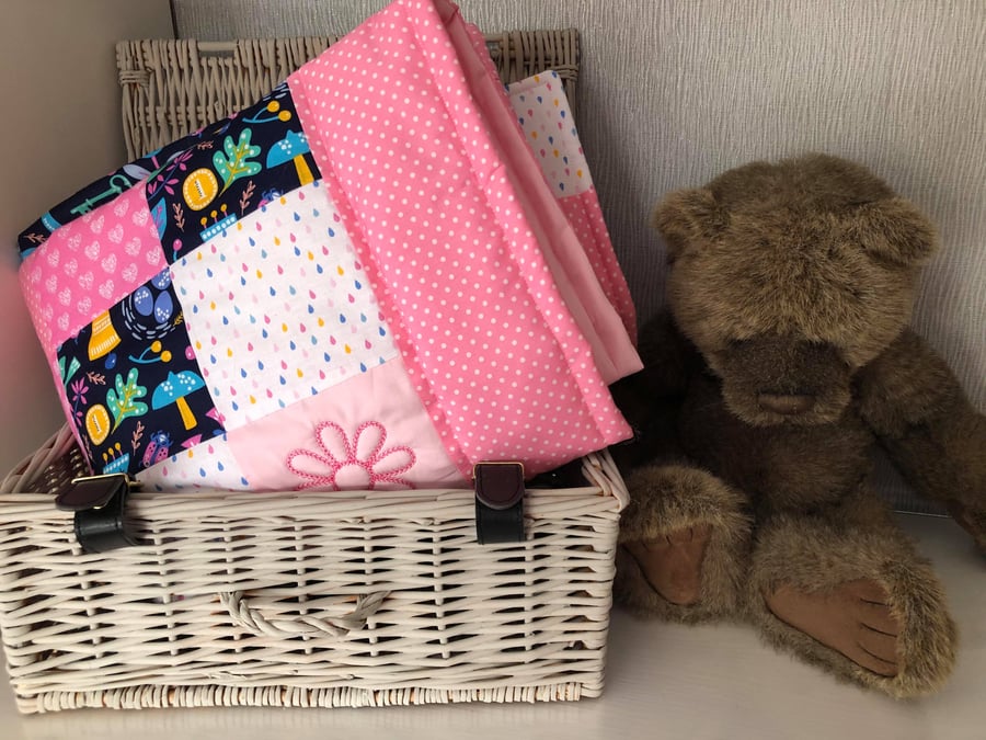 Handmade Patchwork Quilt Single bed topper - Folksy