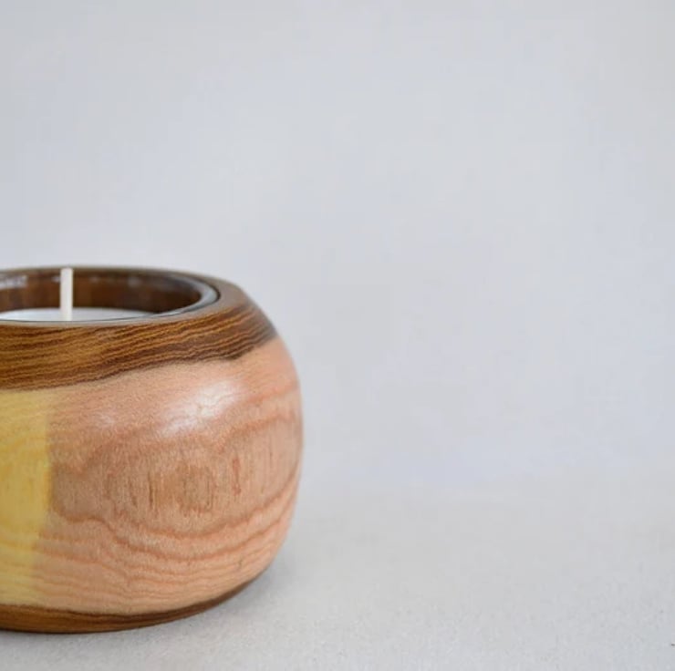 Tea light candle holder - single - wooden - han... - Folksy