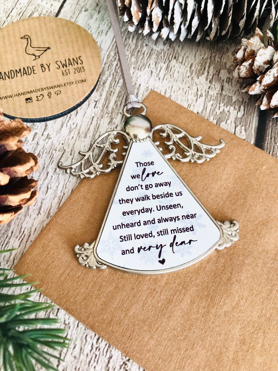 Memory Bauble, hanging angel decoration, in lov... - Folksy