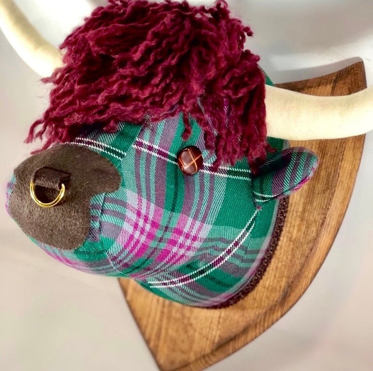 Handmade Highland cow trophy head, made in tart... - Folksy