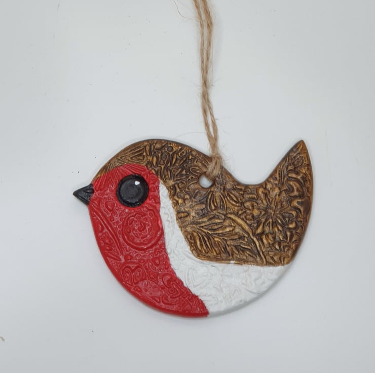 Robin decoration, Christmas hanging decoration ... - Folksy