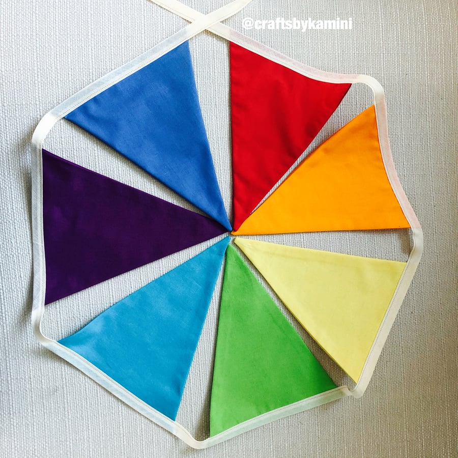 Rainbow bunting - Folksy