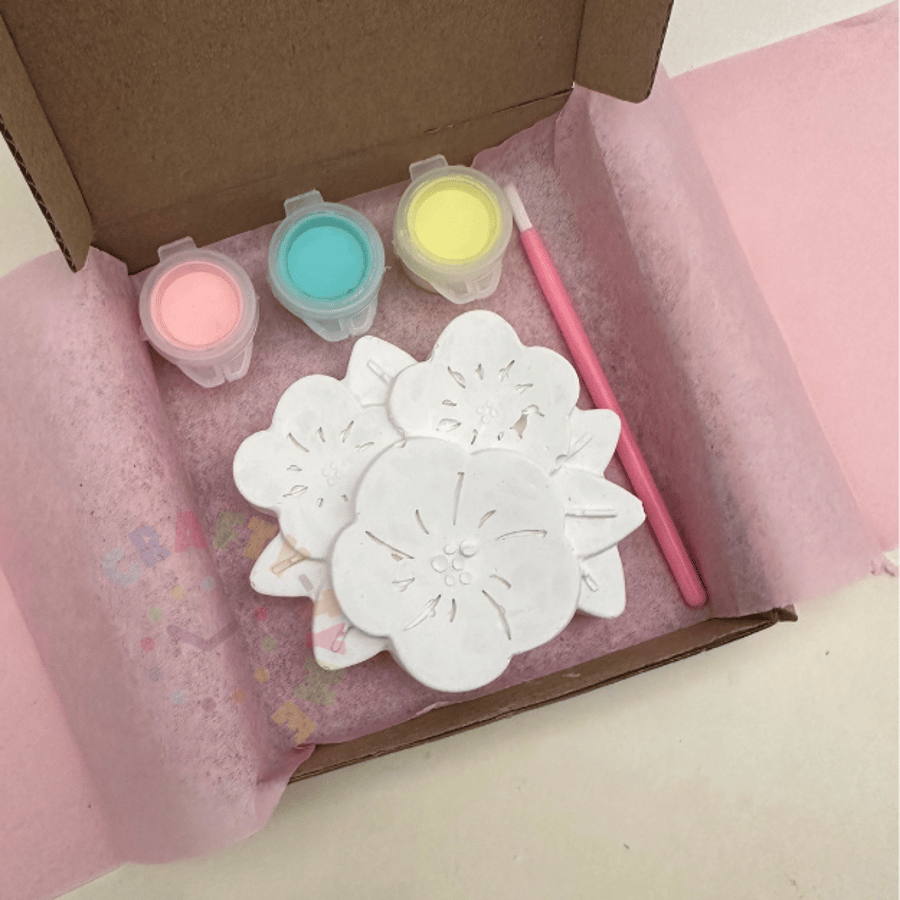 Flower Craft Box, Paint Kit, Gift, Decoration - Folksy