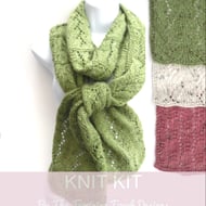 Vine Lace Scarf Knitting Kit - Folksy
