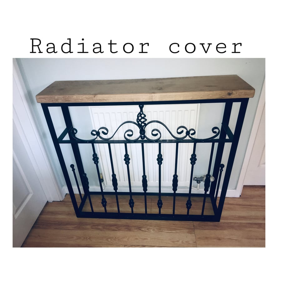 Steel and Oak Radiator Cover, Guard, Hallway, D... - Folksy