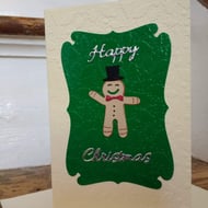 Gingerbread man top hat card - Folksy
