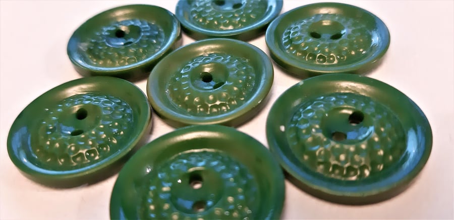 23mm Vintage dark olive green 2-hole buttons - Folksy
