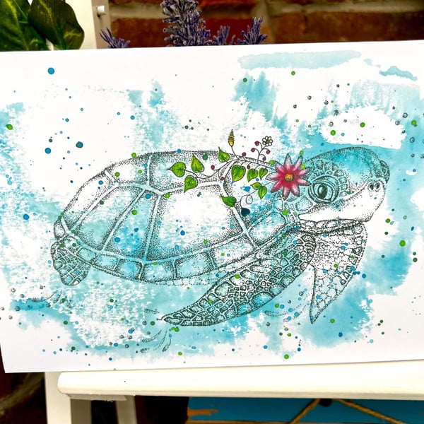 Illustration print - 'Tilly the Turtle' - Folksy