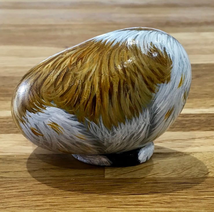 Dog painted pebble garden rock art pet Portrait... - Folksy