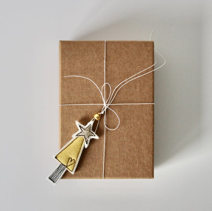 Christmas Tree Parcel Toppers - Pack of 4 - Folksy