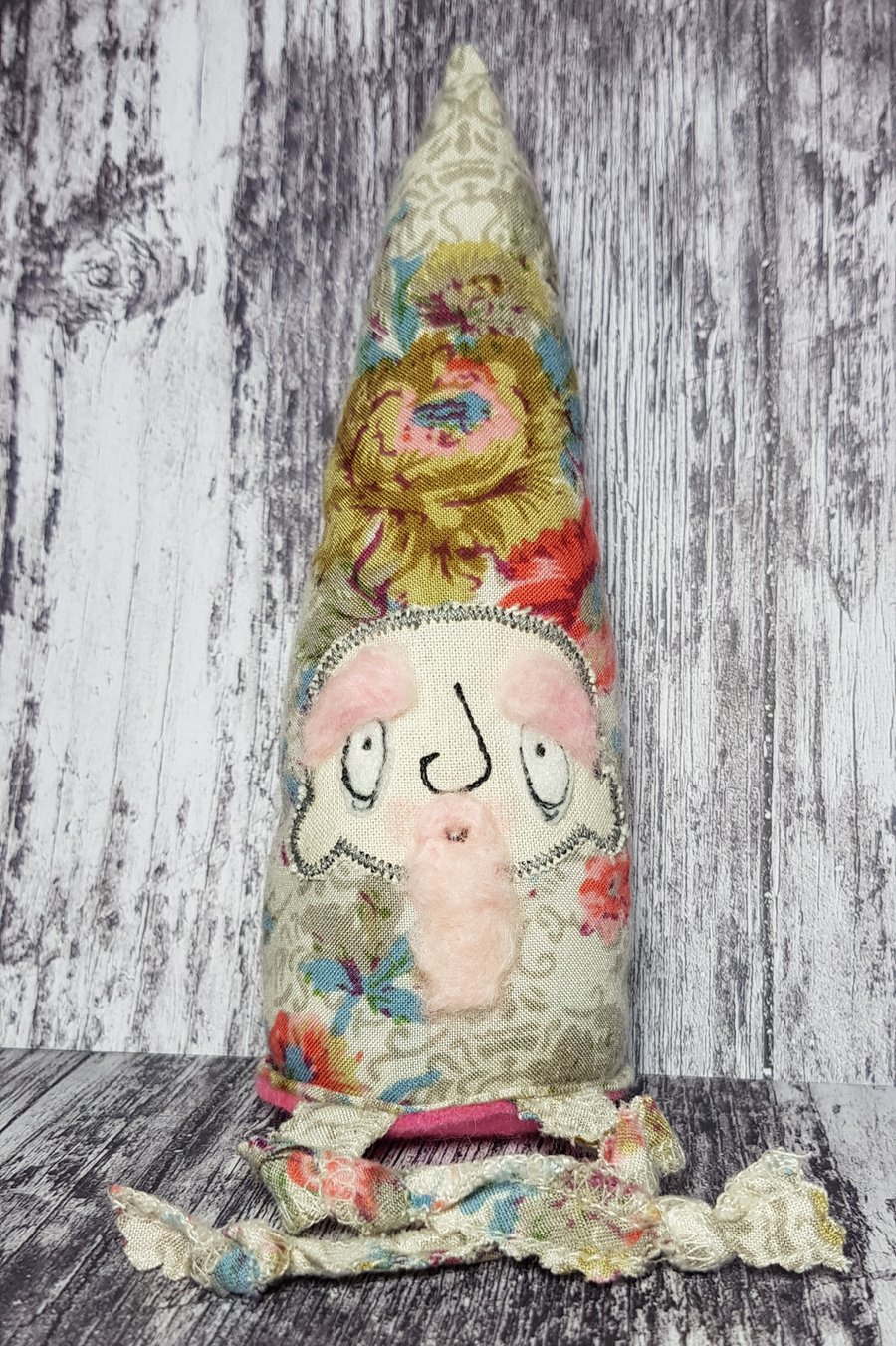 Fabric Gnome, Sage, Upcycled Vintage Style - Folksy