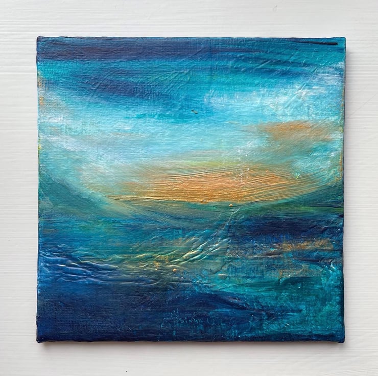 Original art abstract seascape painting, acryli... - Folksy