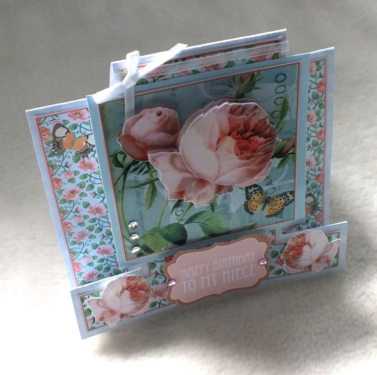 Dainty Handmade Niece Birthday Card - Folksy