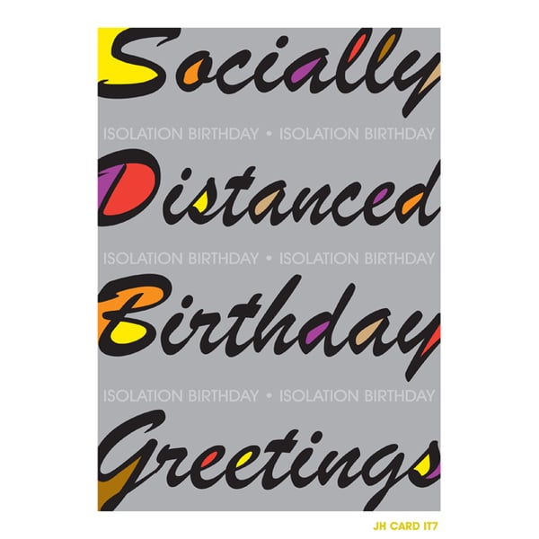 TYPO ISOLATION BIRTHDAY CARD IT7 - Folksy